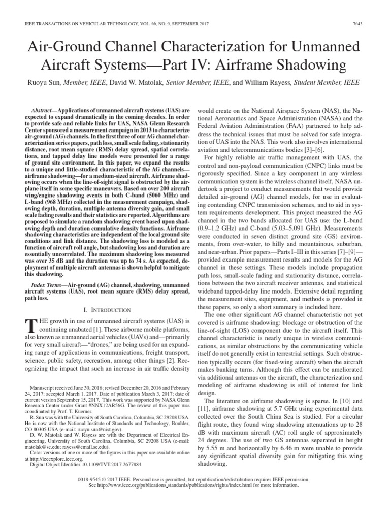 Air-Ground Channel Characterization for Unmanned Aircraft Systems—Part ...