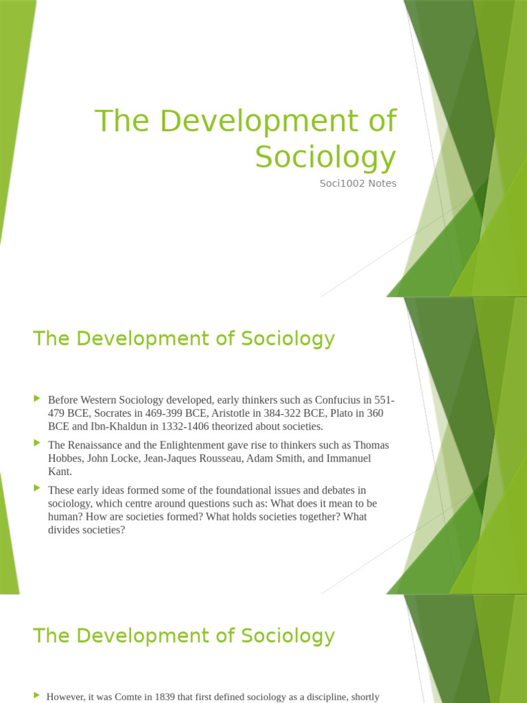 Notes On Sociologys Development | PDF | Sociology | Liberal Arts Education