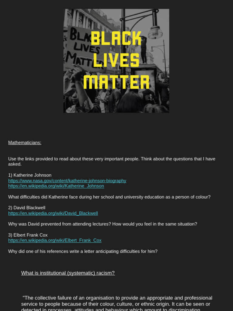 Black Lives Matter | PDF | Racism | Discrimination & Race Relations