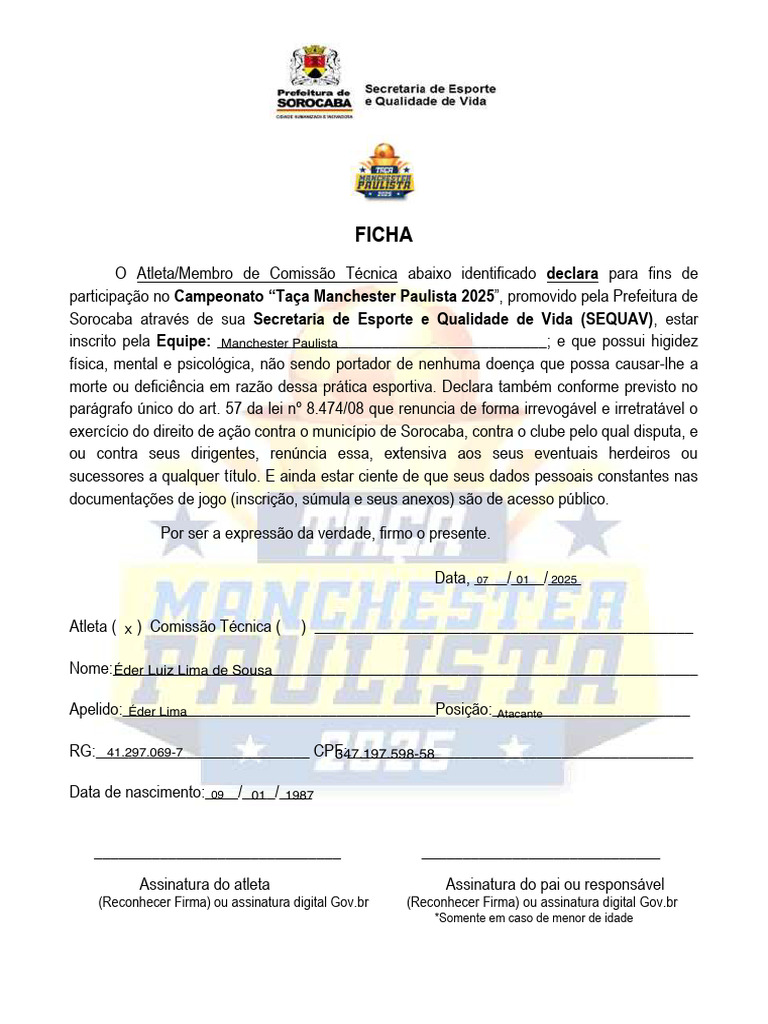 MP - Ficha - 2025 Eder | PDF