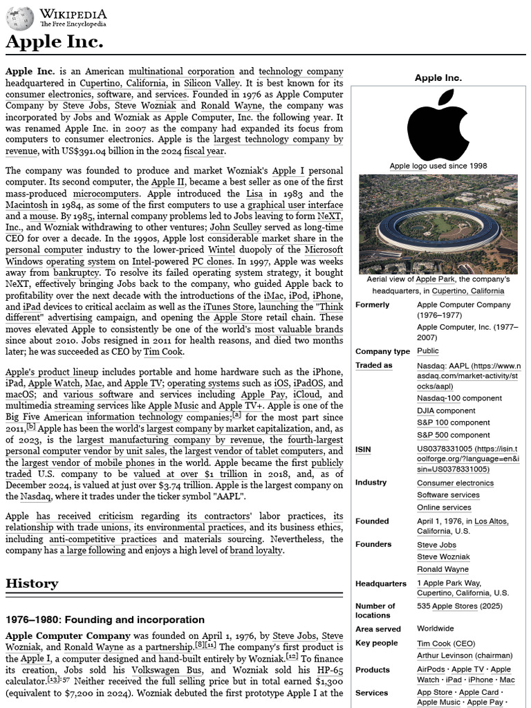 Apple Inc.: A Brief Overview | PDF | Apple Inc. | I Phone