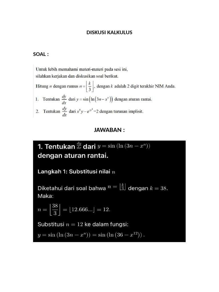 Diskusi 1 (Kalkulus) | PDF