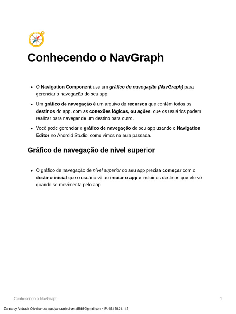 Conhecendo o NavGraph | PDF