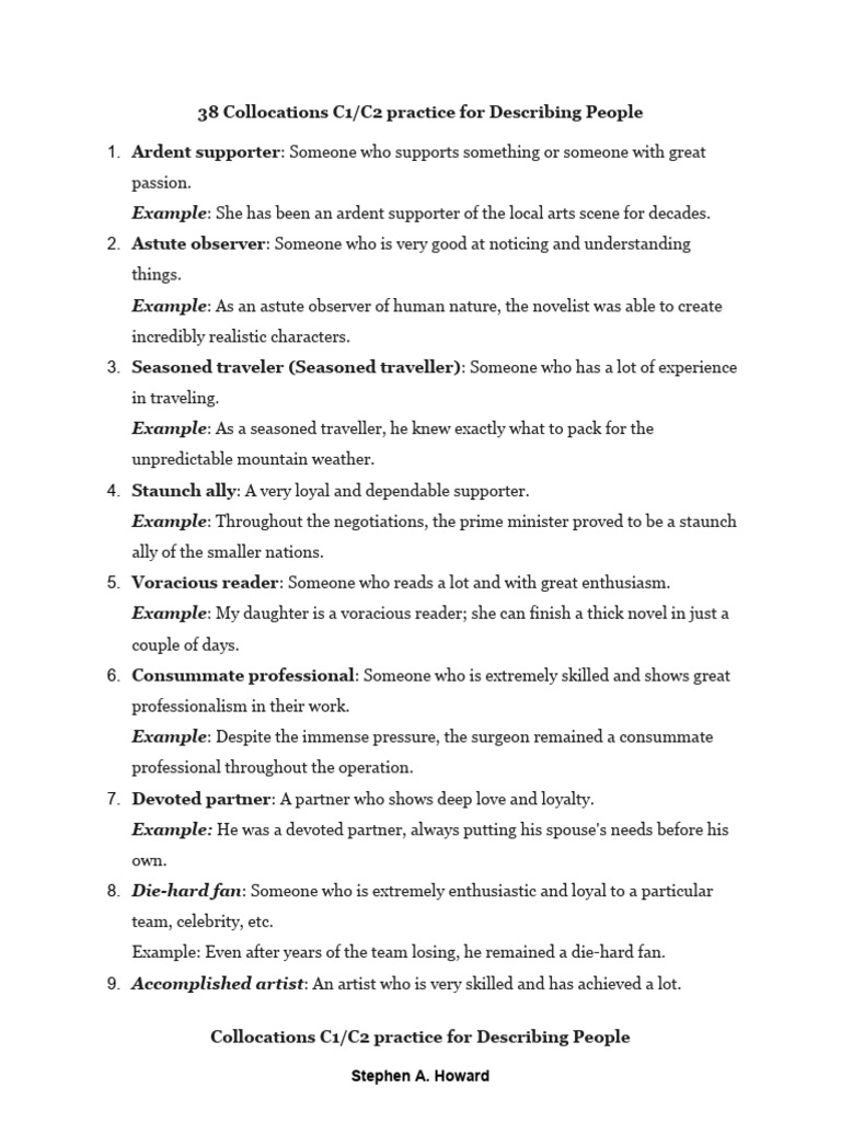 38 Collocations For C1 C2 1 | PDF