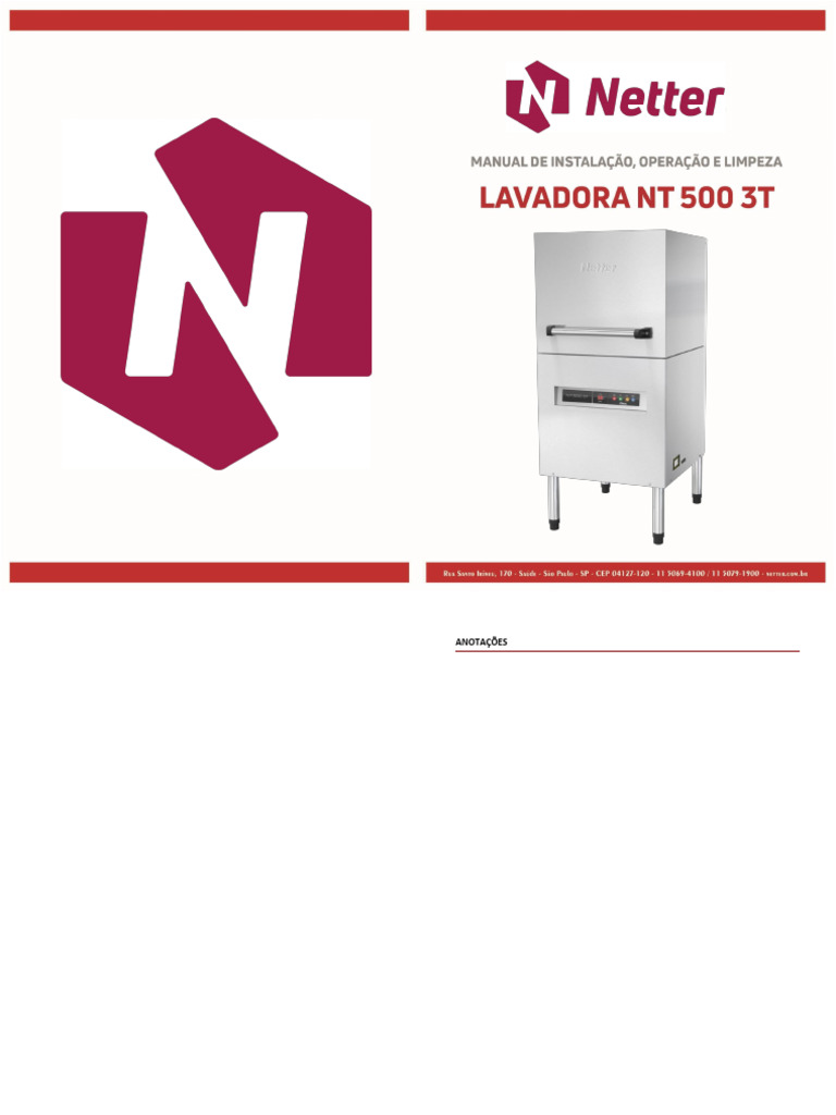 Manual NT500 3T - Rev1 04.07.2023 | PDF | Conector elétrico | Bomba