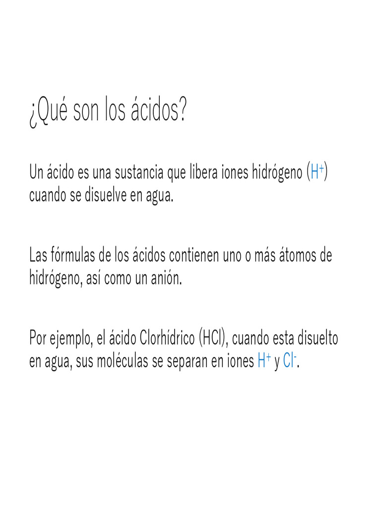 Definición y ejemplos de ácidos | PDF