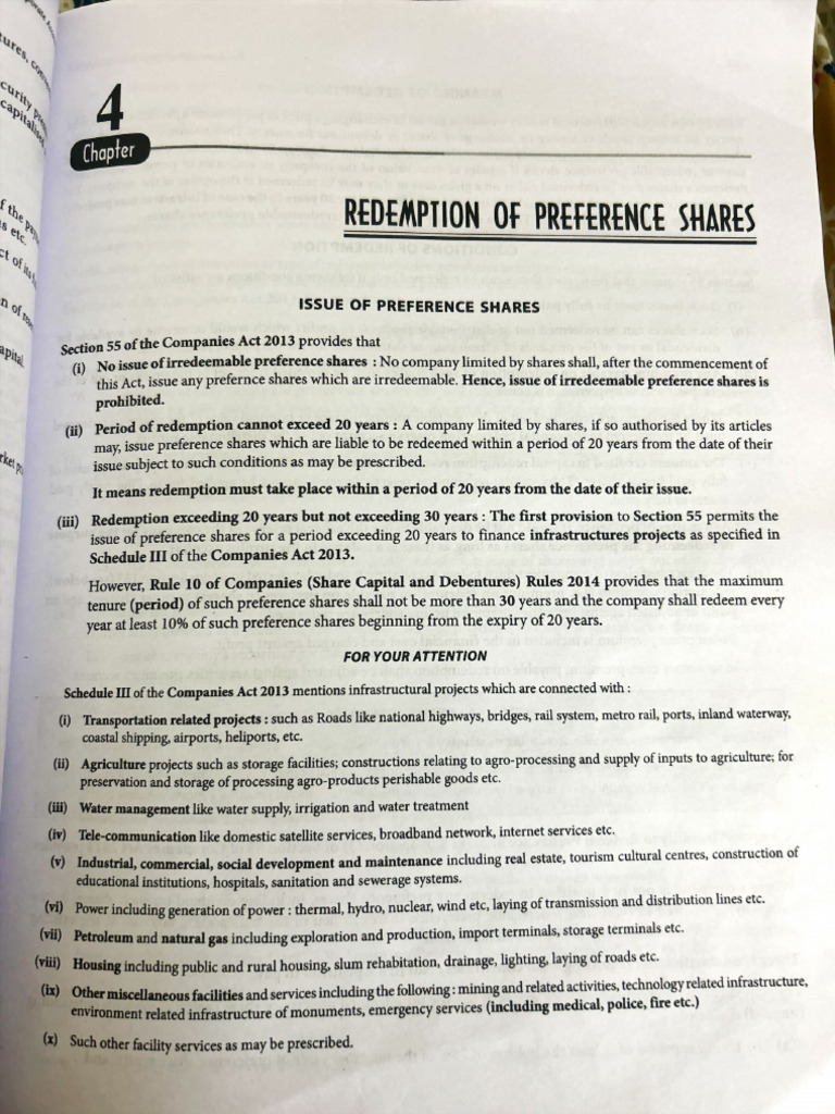 Redemption of Preference Shares | PDF