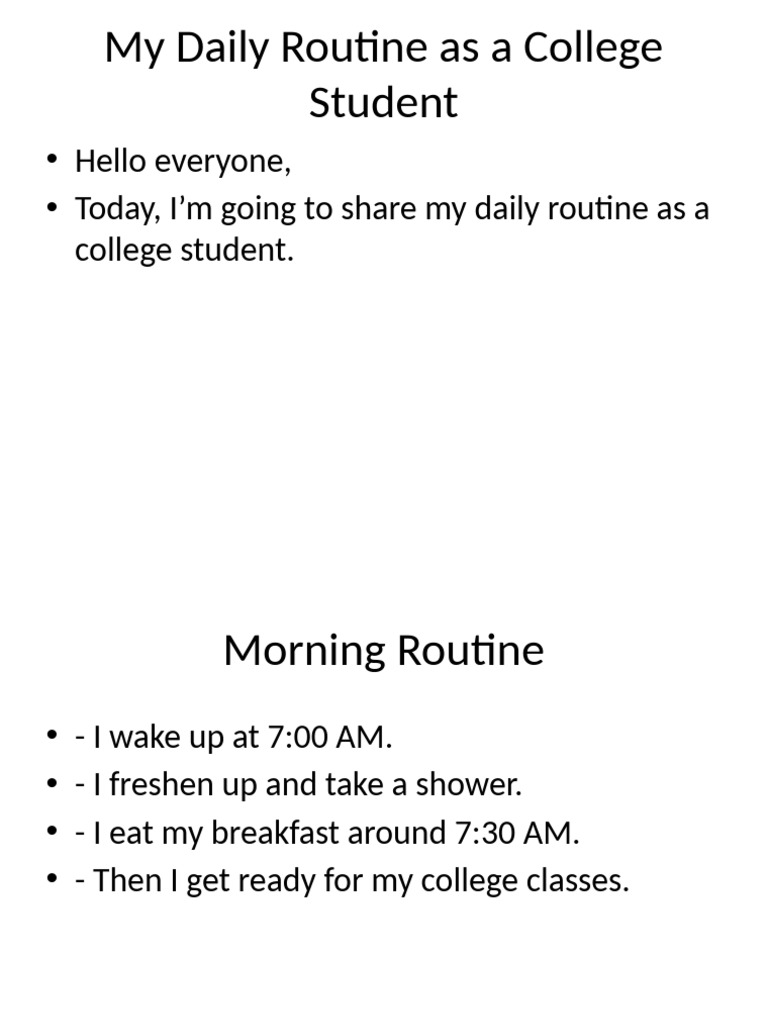 College Student Daily Routine | PDF