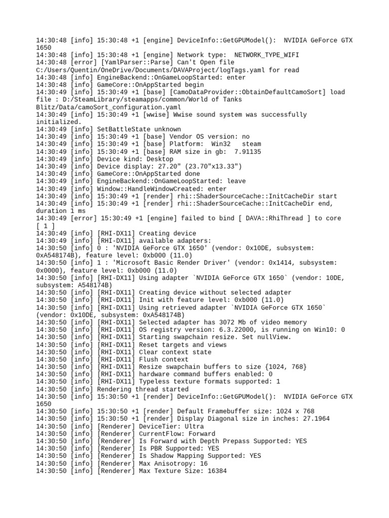 Blitz-Logs 20220909153048 | PDF | Rendering (Computer Graphics) | Software