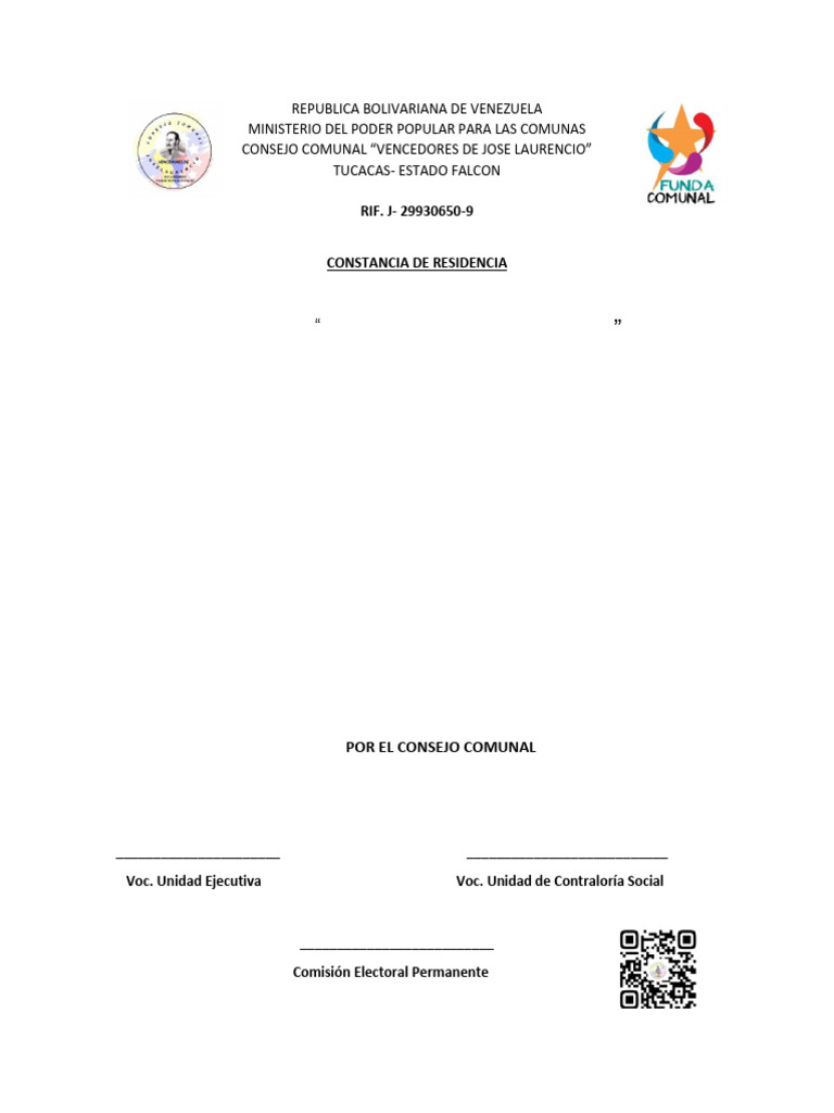 Contancia de Residencia2 | PDF