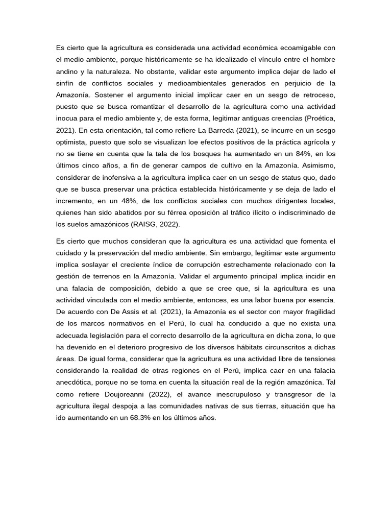 CONTRAARGUMENTO (CORREGIDO) (1) | PDF | Agricultura | Entorno natural
