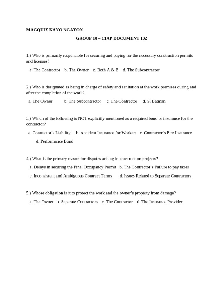 Paquiz NG Group 10 - Ciap Document 102 | PDF