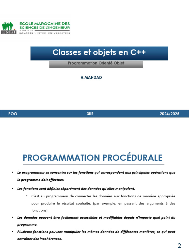 classes et objets info smps4 | PDF | Classe (informatique) | Programmation informatique