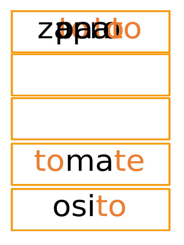 Palabras de Lectura Español T L N | PDF