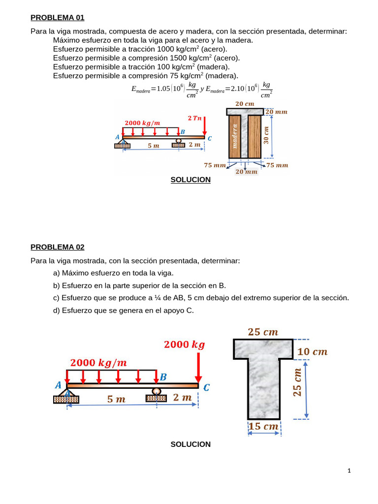 PROB. Prop. FVG 3ra Unidad | PDF | Viga (Estructura) | Ingeniería estructural