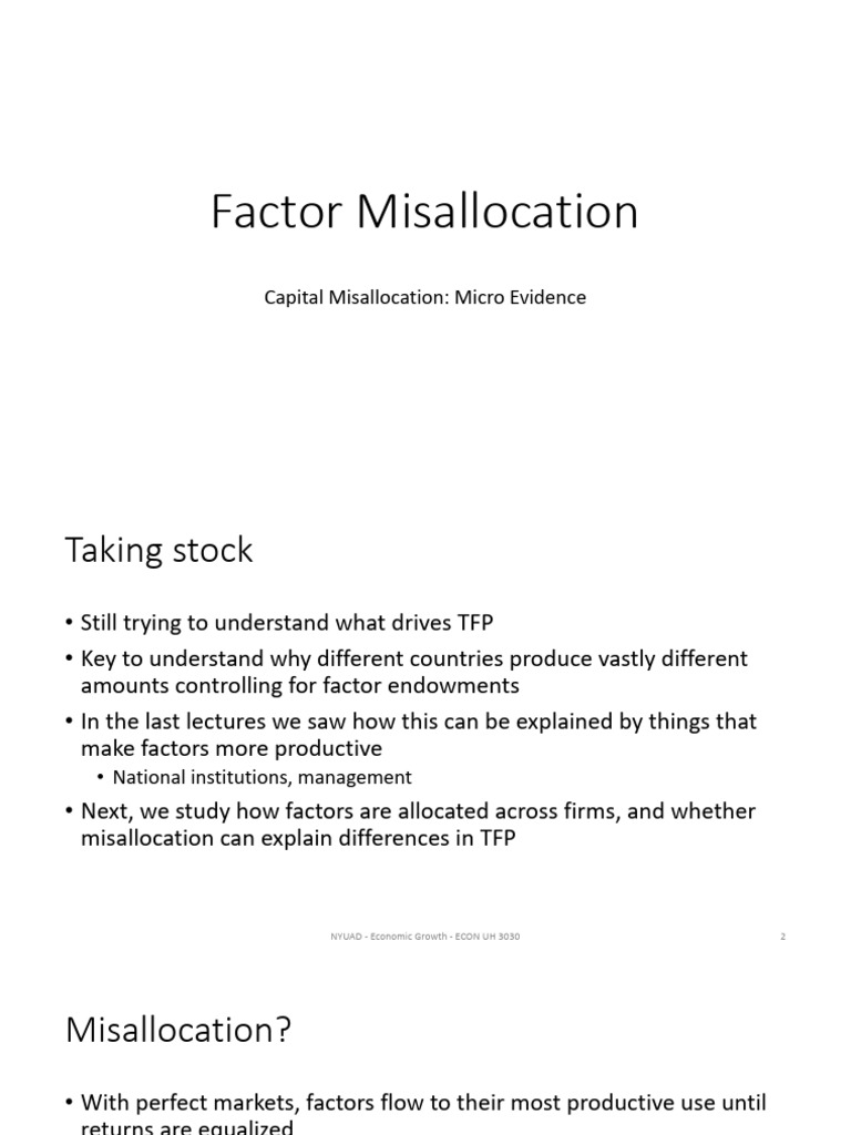 Slides 20 CapitalMisallocation1 | PDF | Perfect Competition | Macroeconomics