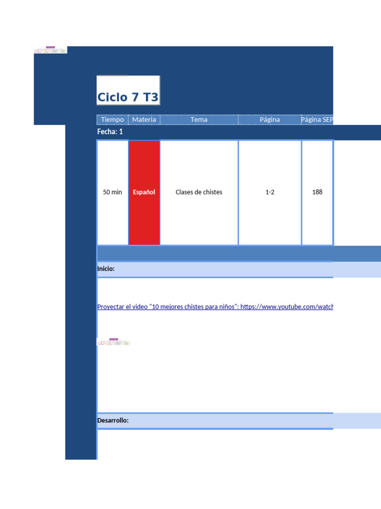 Ciclo 7 T3: Tiempo Materia Tema Página Página SEP | PDF | Presupuesto | Salario mínimo