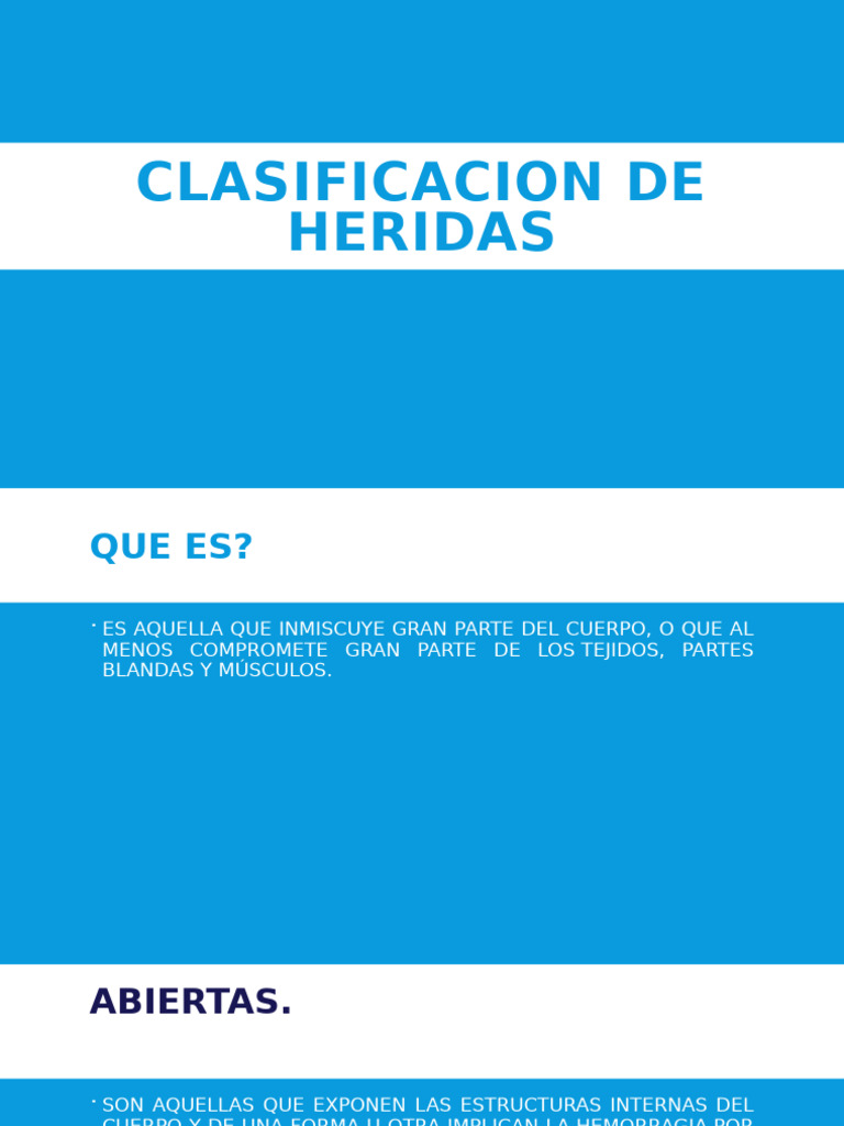CLASIFICACION DE HERIDAS | PDF