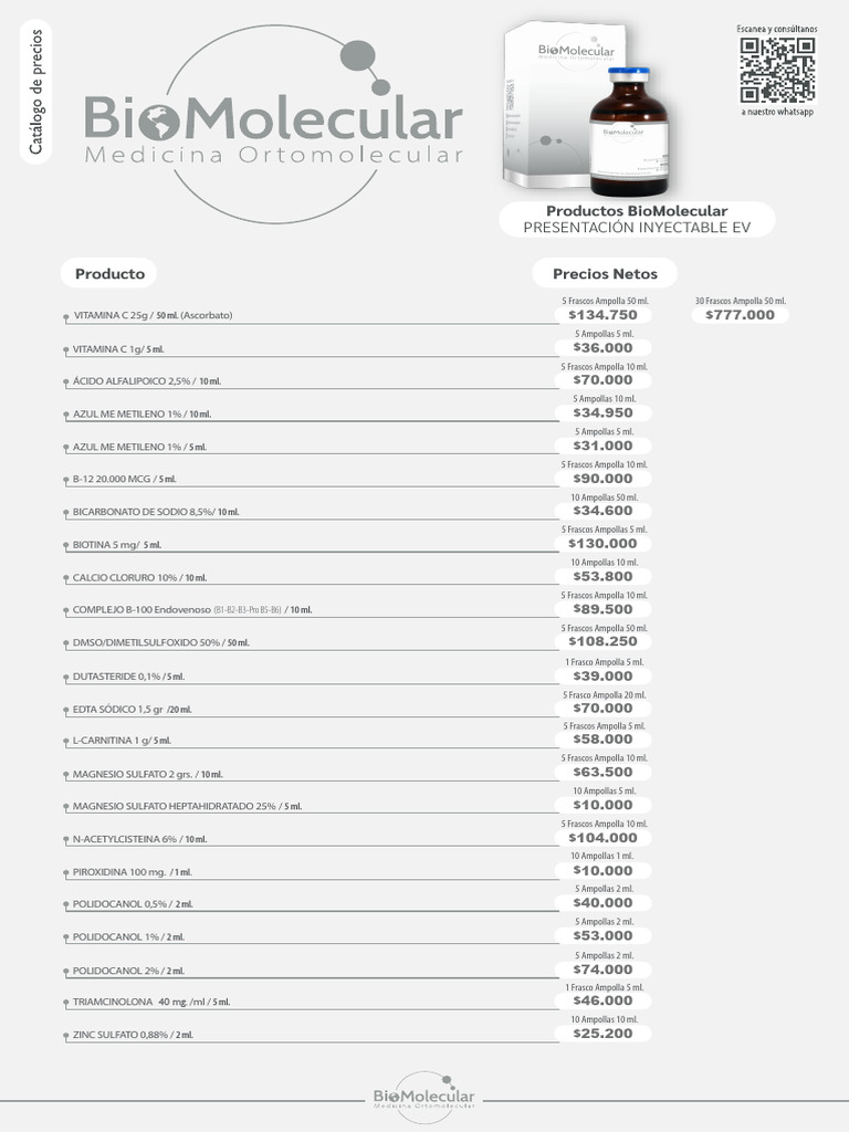 Catalogo Inyectables y Capsulas 2025 | PDF | Vitamina D | Antioxidante