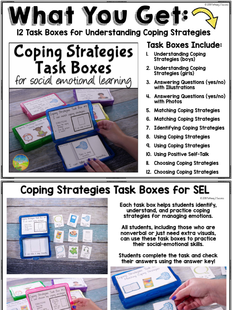 Coping Skills Task Boxes for Students | PDF