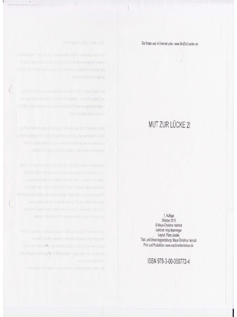 Mut Zur Lucke b2 | PDF