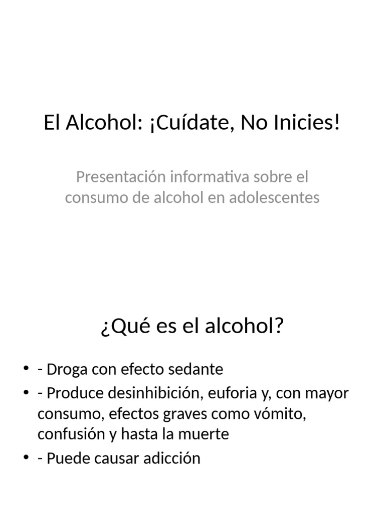 Presentación Alcohol Cuídate | PDF