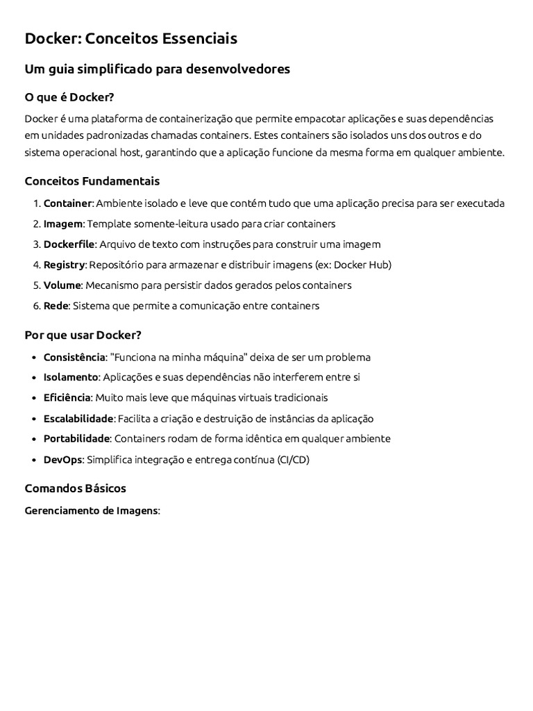 Resumo - Docker - Conceitos Essenciais | PDF | Desenvolvimento de software | Programas
