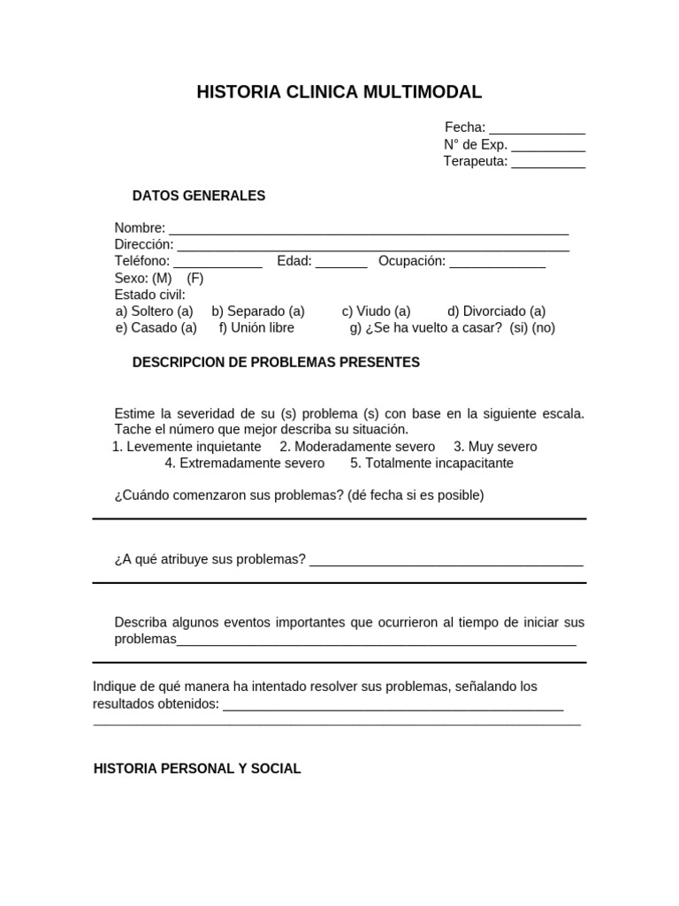 'HISTORIA CLINICA ' Lic - Yanira Morales | PDF | Enfermedades y ...