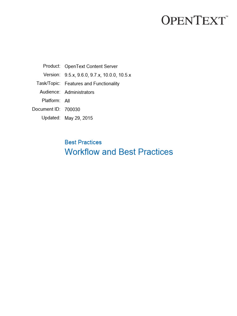Best Practices for Content Server Workflows | PDF | Metadata | Software