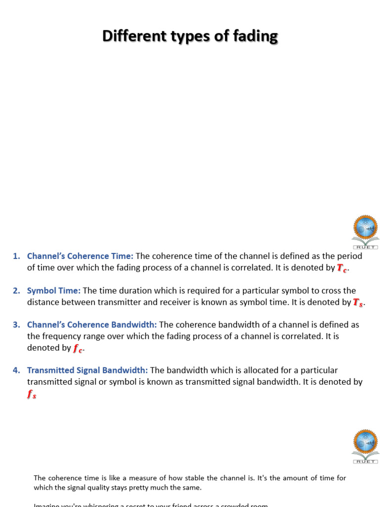 Different Types of Fading | PDF | Radio | Bandwidth (Signal Processing)