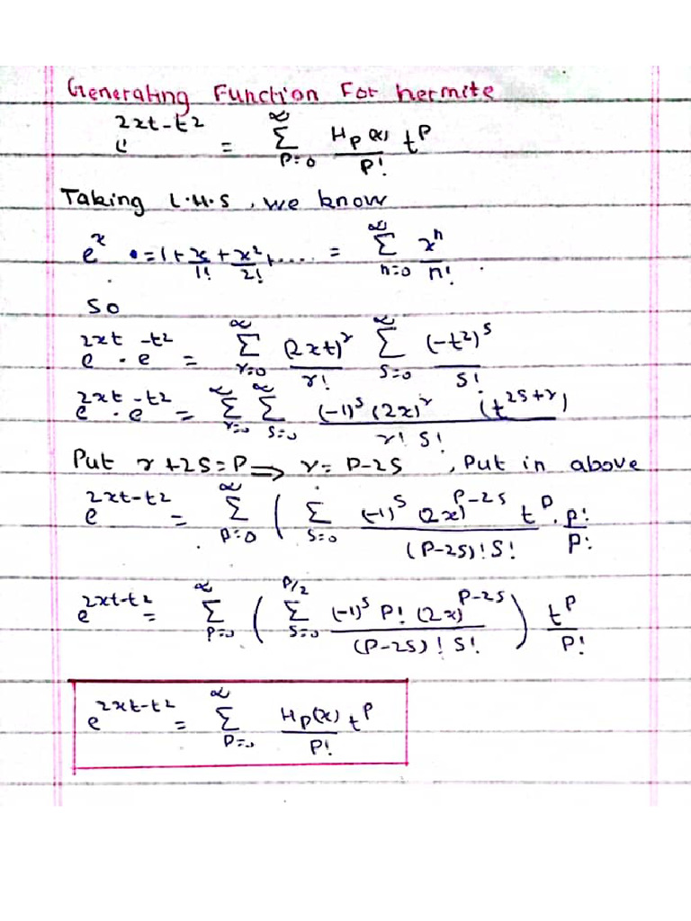 Generating function for hermite | PDF