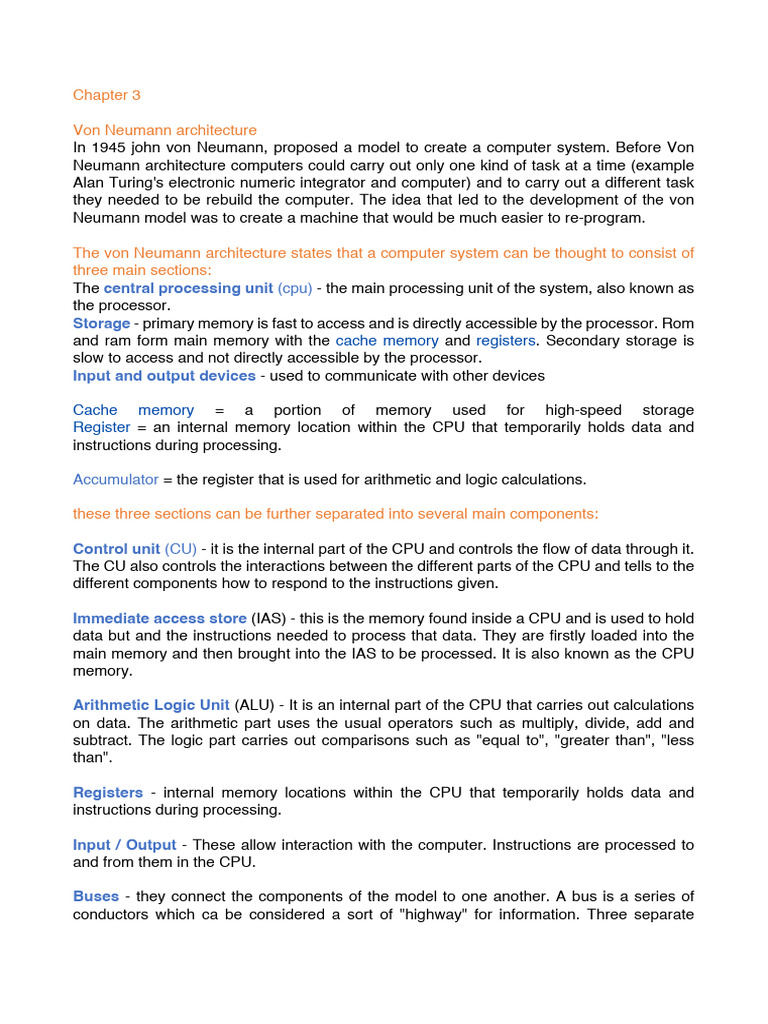 Chapter3 C Omputerscience IGCSE | PDF | Central Processing Unit ...