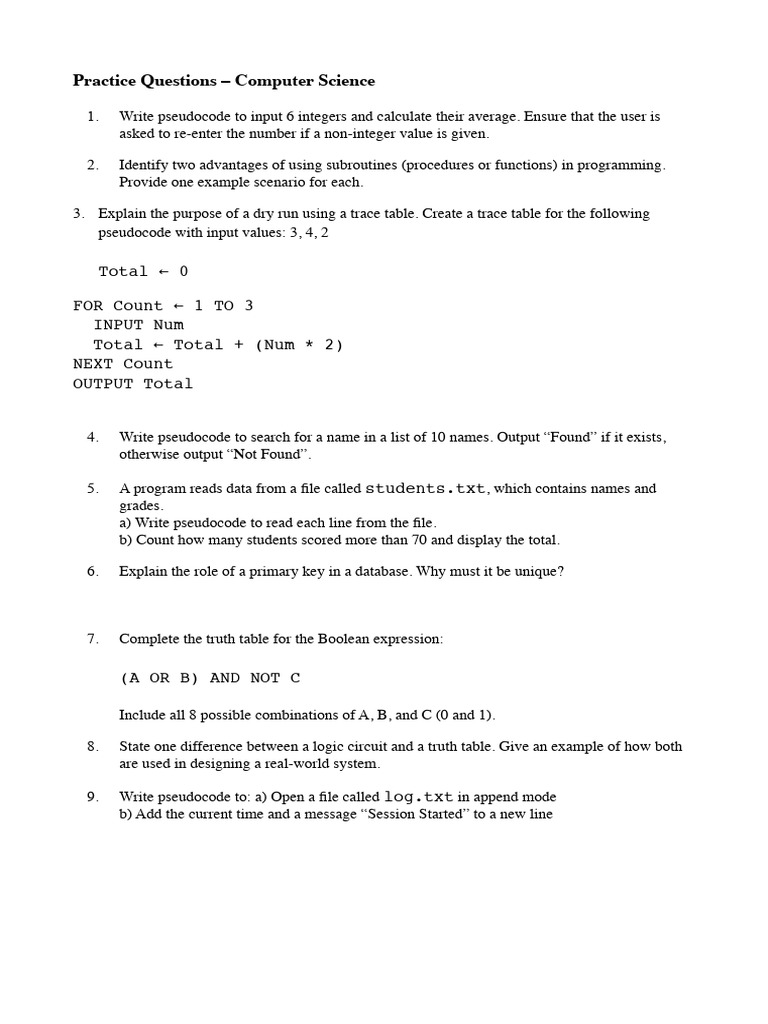 Grade8 CS Practice | PDF