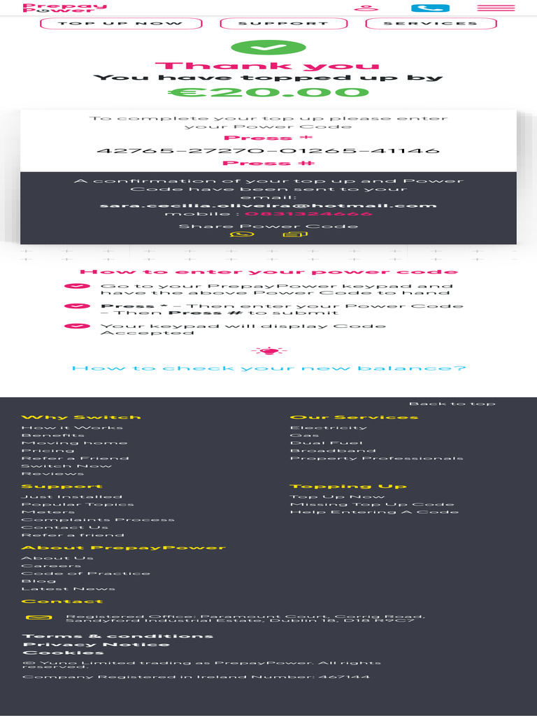 Confirmation PrePayPower 2 | PDF