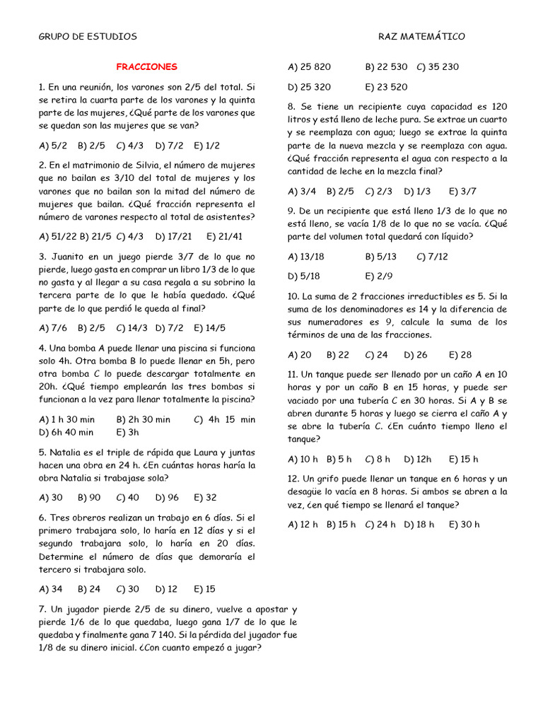 Raz Mate Grupo de Estudios | PDF