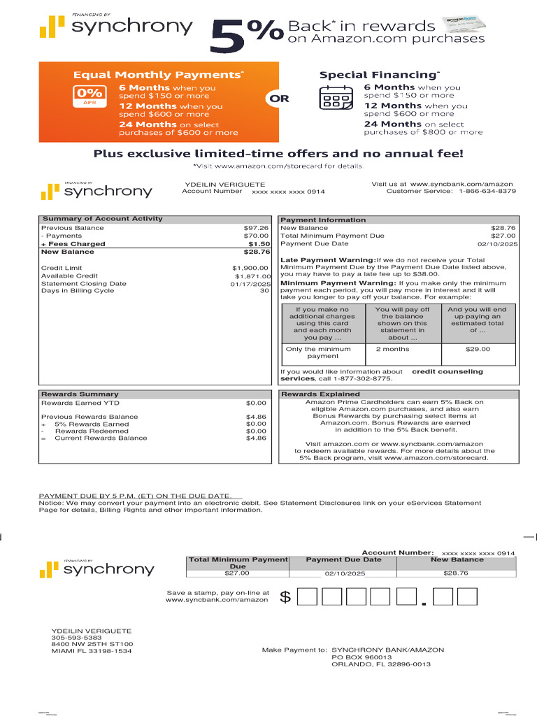 Amazon Statements | PDF | Credit Card | Fee