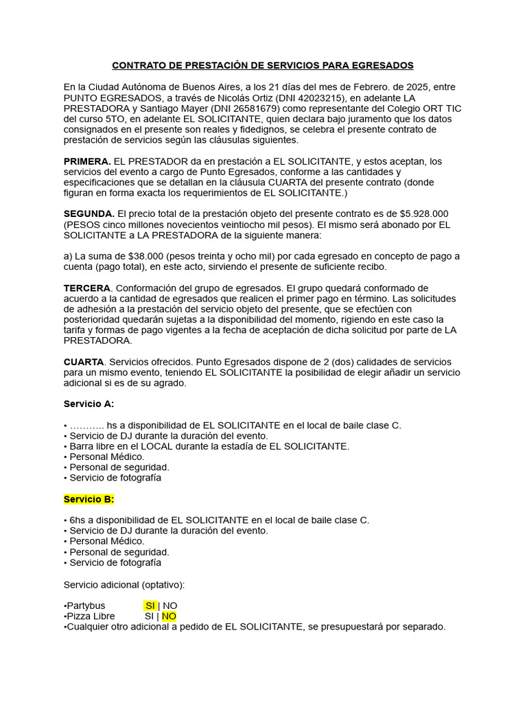 Contrato Ort Tic | PDF