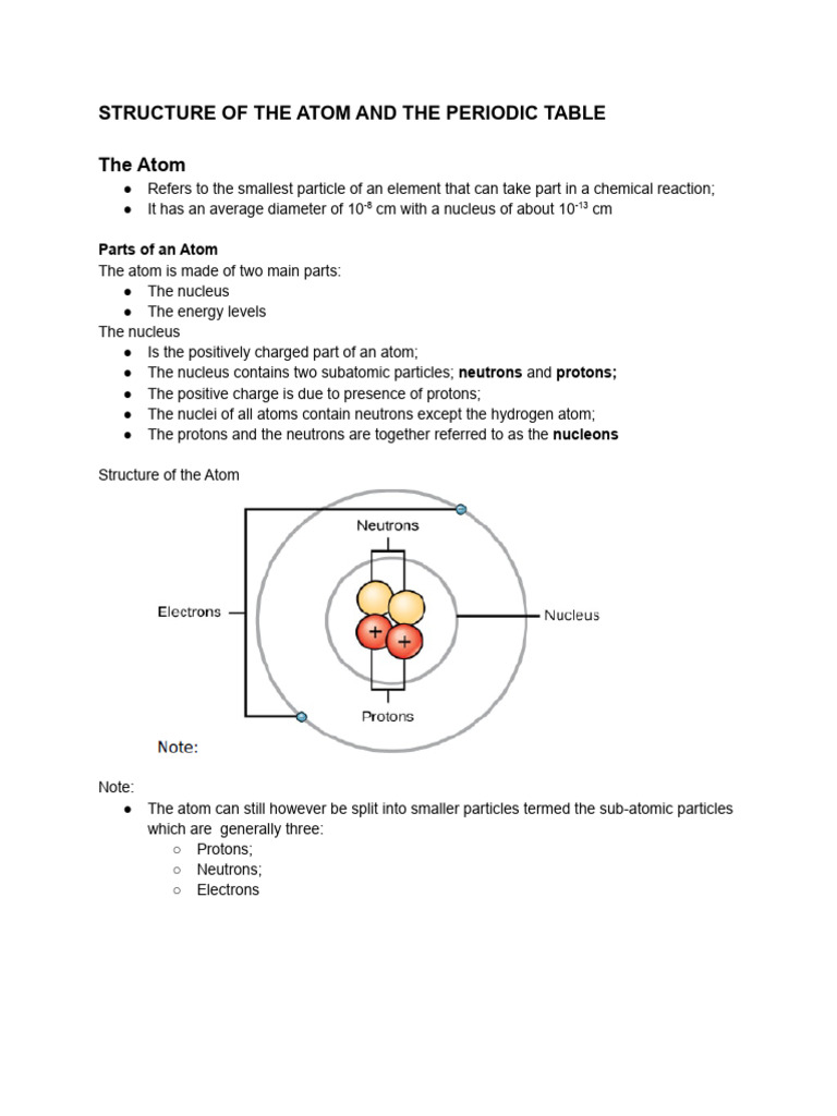 Allan - Structure of The Atom and The Periodic Table | PDF | Ion ...