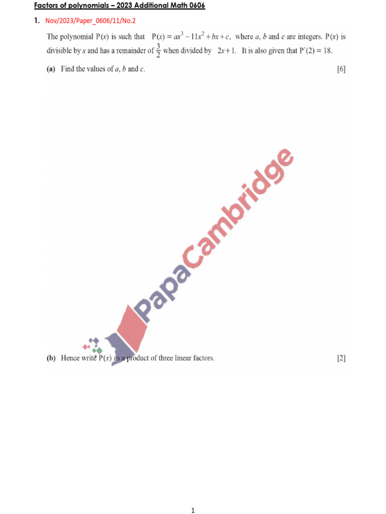 Further Math Topical Past Paper Worksheet | PDF | Mathematical Concepts ...