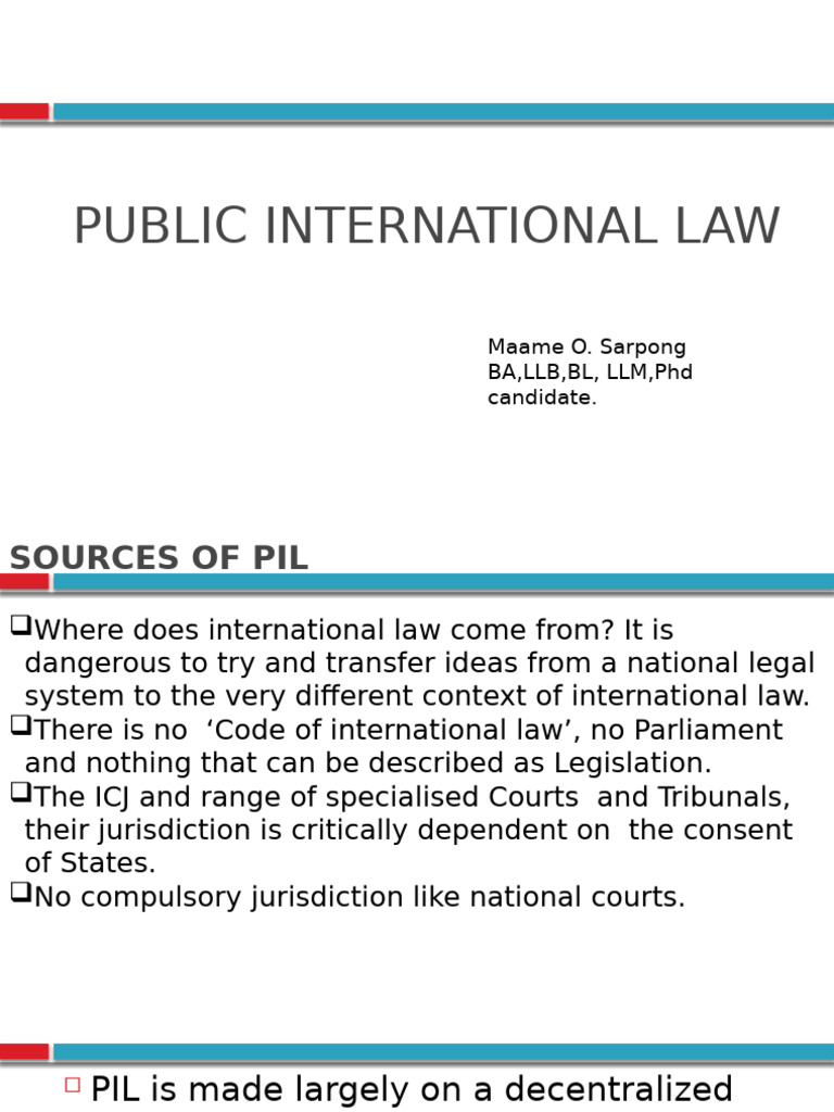 Presentation 2 - PIL 2023-2024 | PDF | International Law | Treaty