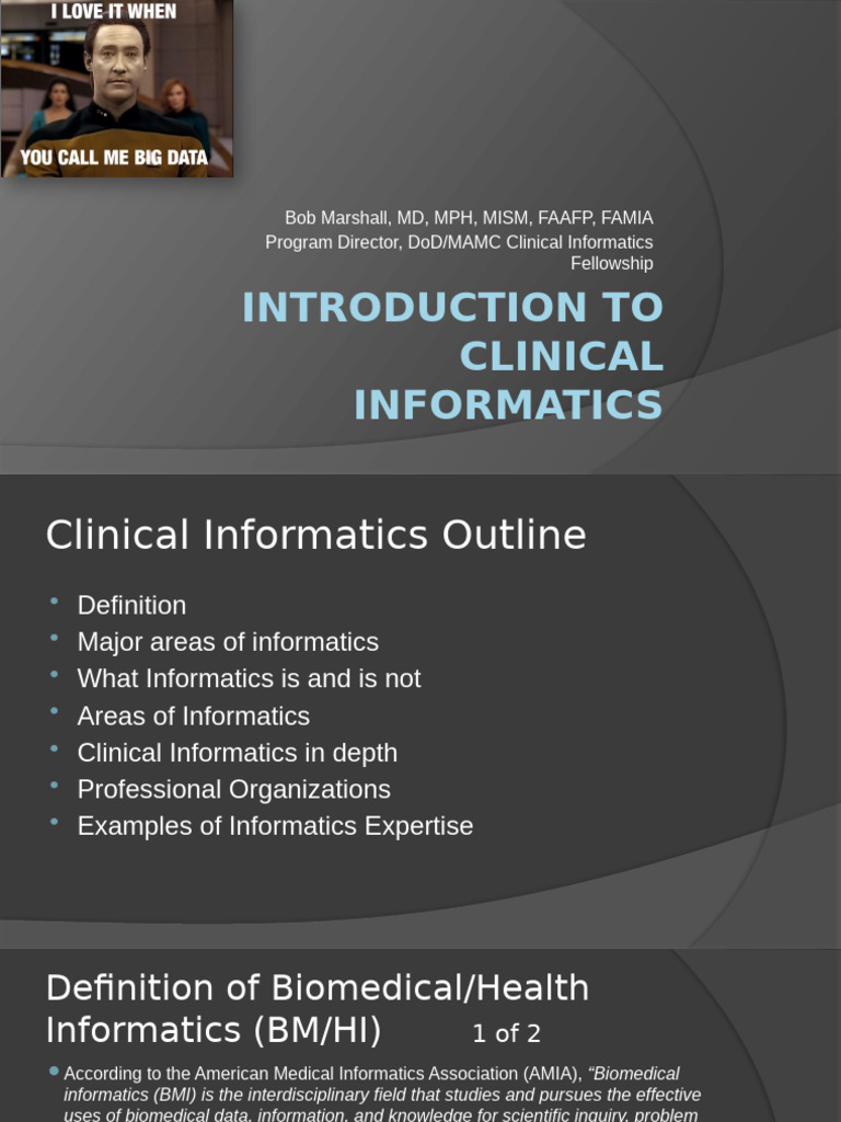 Introduction To Clinical Informatics - 2020 | PDF | Health Informatics | Computing