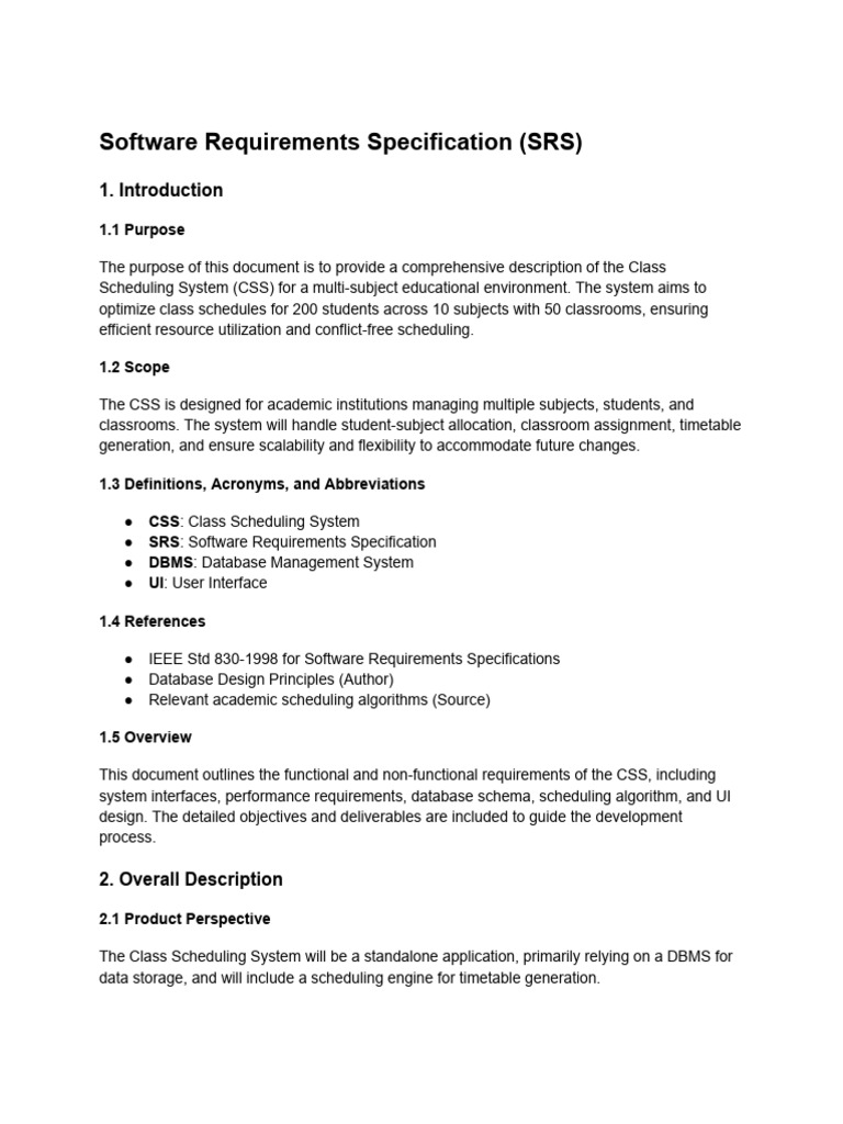 Software Requirements Specification (SRS) | PDF | Databases | System