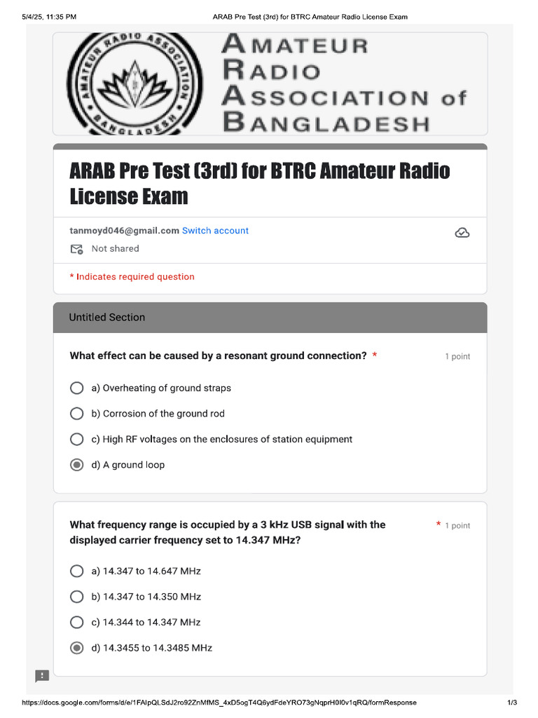 ARAB HAM Pre Test 3-21 | PDF