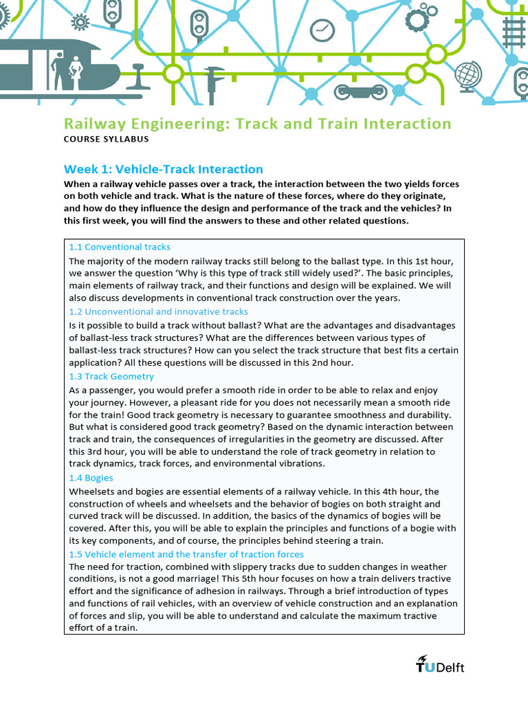 Track and Train Interaction Course Syllabus | PDF | Rail Transport | Train