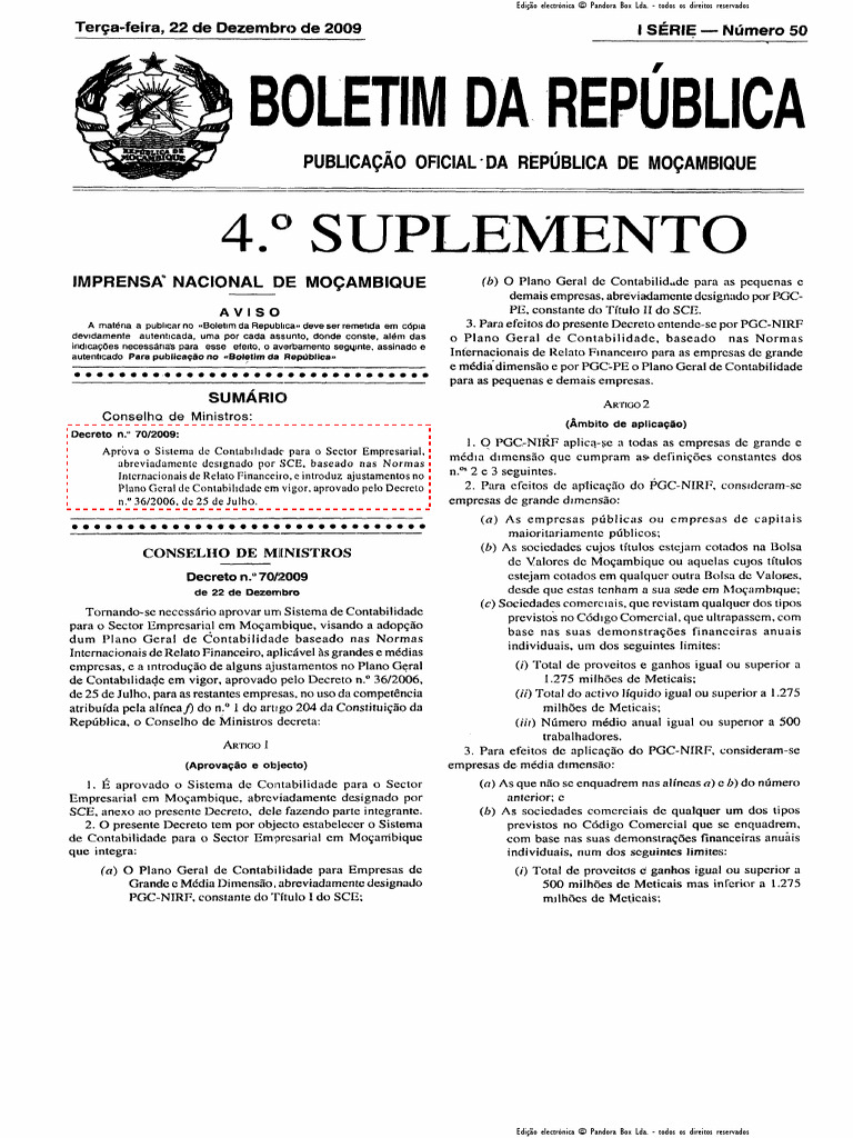 Pgc Nirf Decreto 70 2009 | PDF