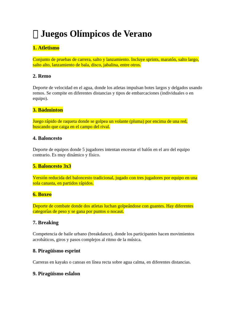 Disciplinas de Atletismo en Juegos Olímpicos | PDF | Gimnasia | Ecuestre