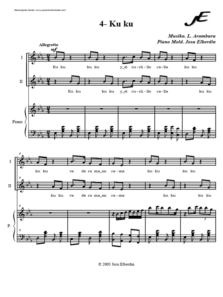 Ku Ku - Musika L. Aramburu y Piano Josu Elberdin | PDF