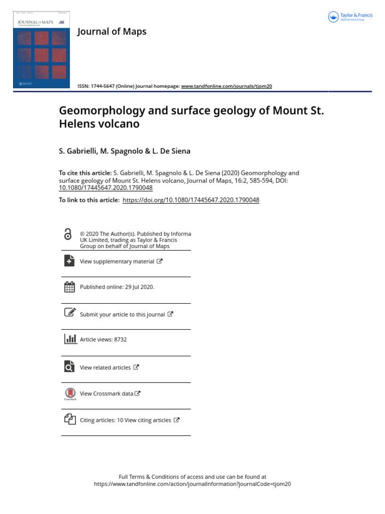 Mount St. Helens Geomorphology Map | PDF | Volcano | Geomorphology