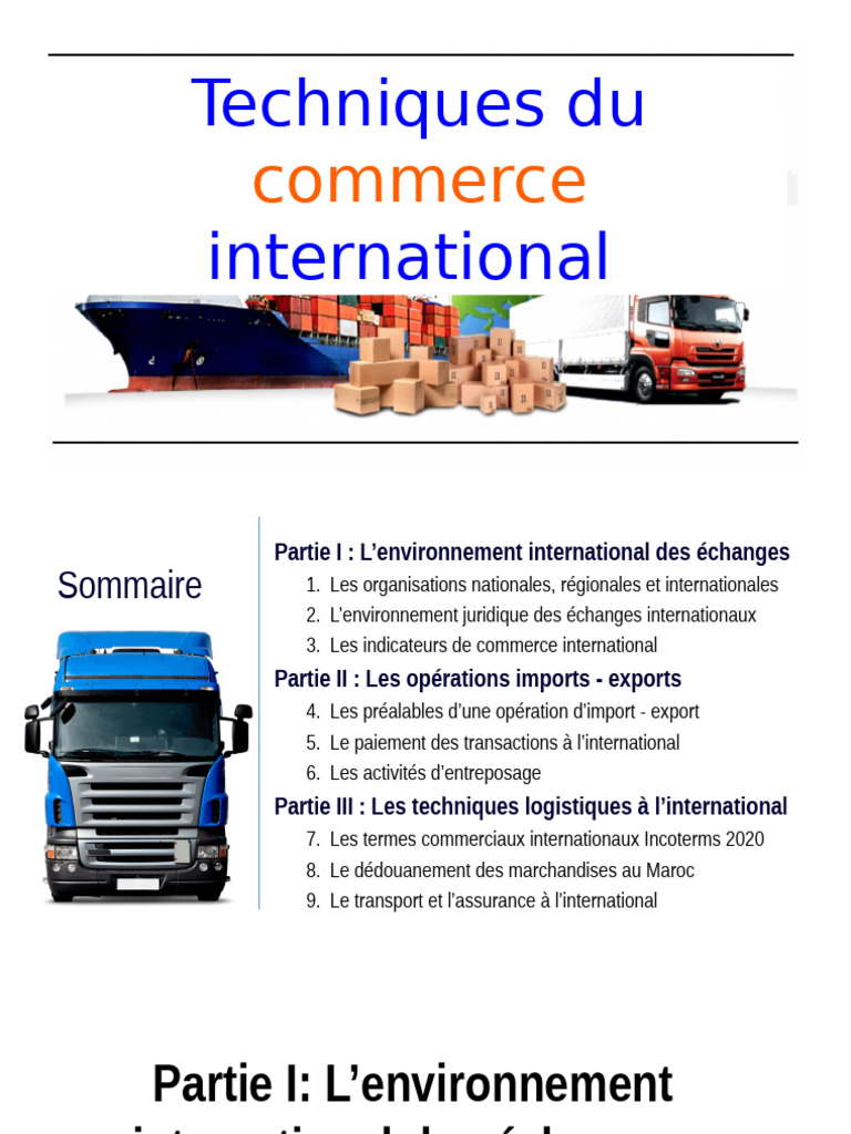 Techniques du commerce international | PDF | Échange international | Sodles