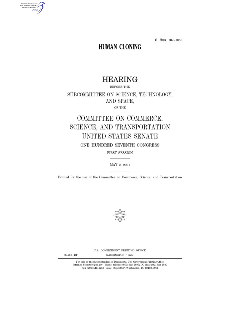 CHRG-107shrg88708 | PDF | Cloning | Reproduction